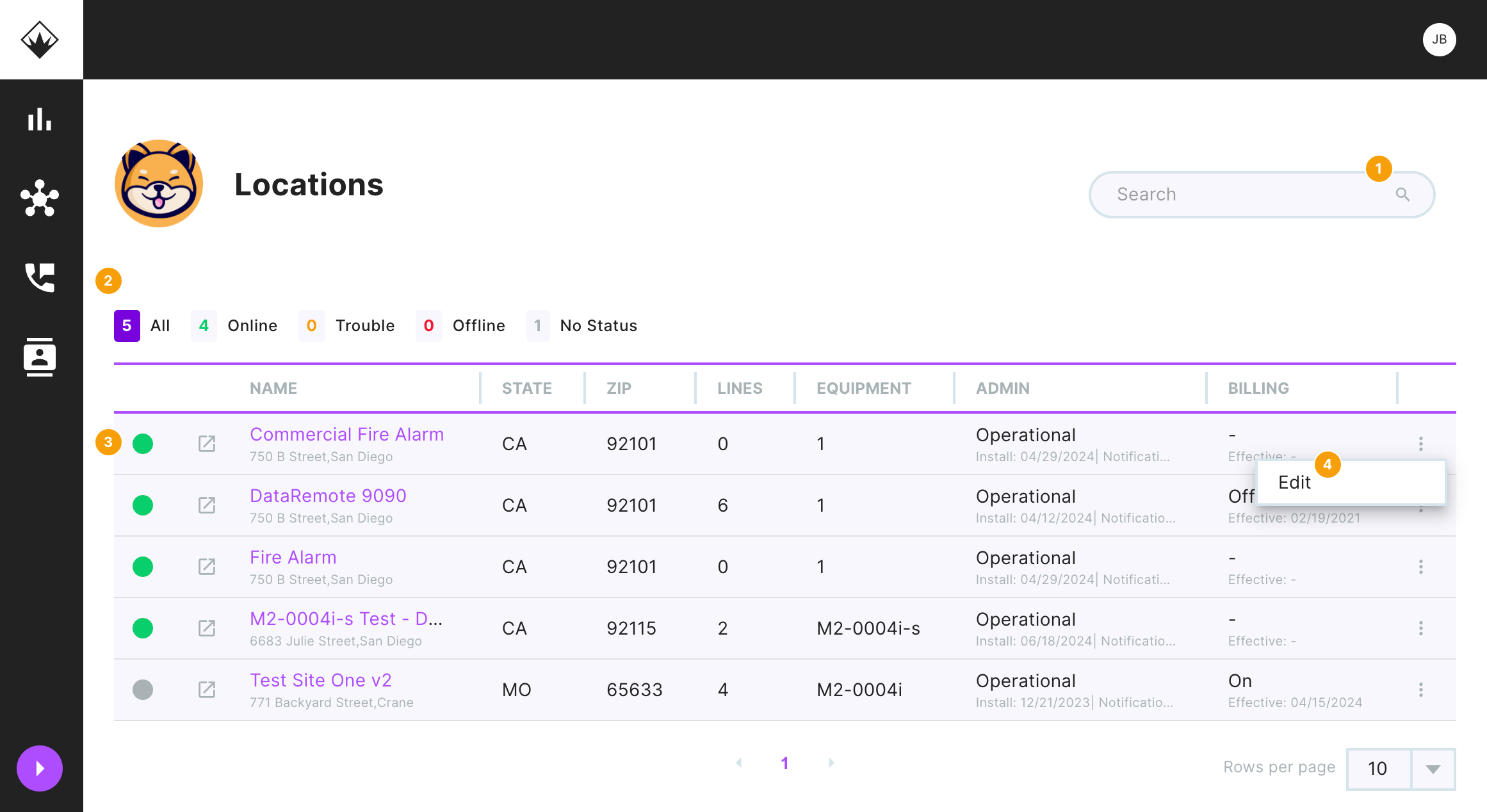 Locations Table – MarketSpark