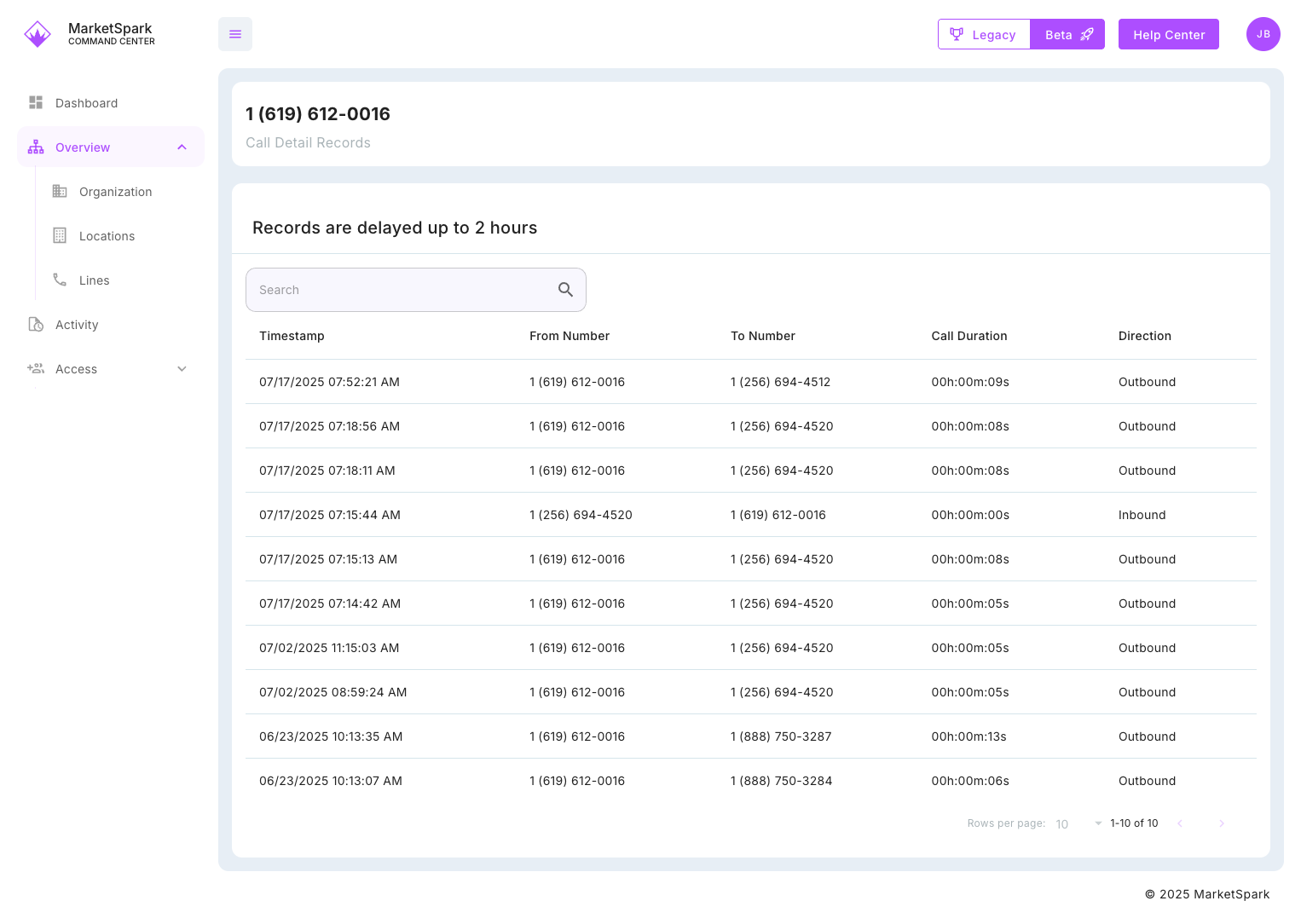 Call Detail Records - New – MarketSpark